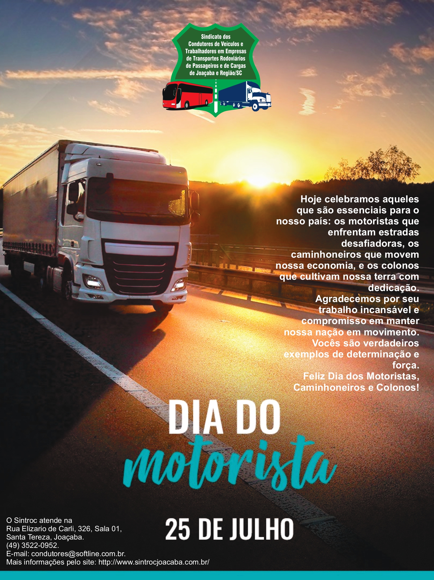 25 de julho, Dia do Motorista | RD Comunicação